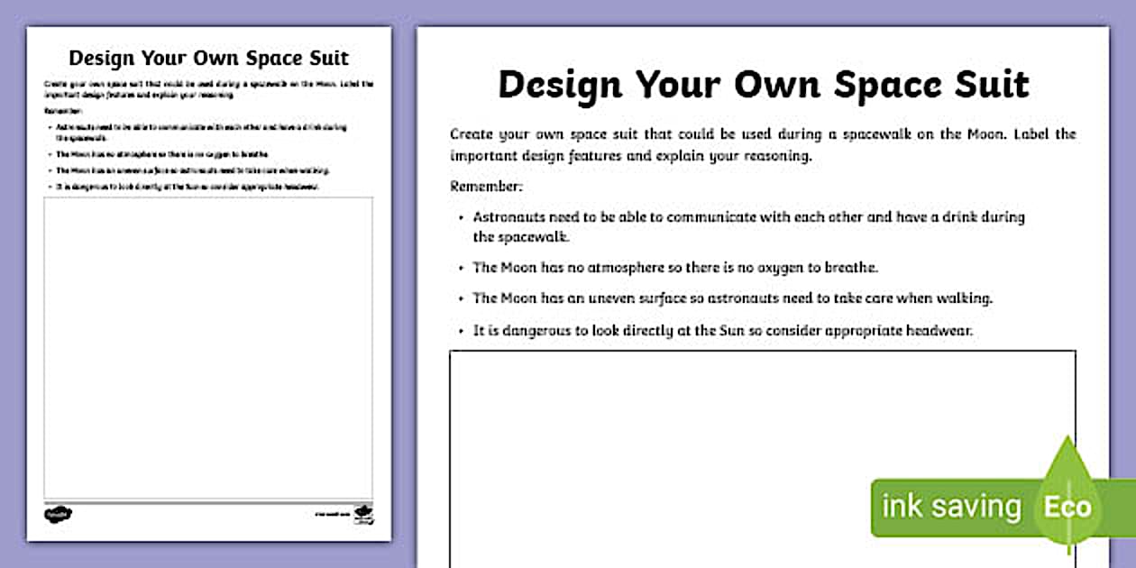 Design Your Own Space Suit Worksheet (teacher made) - Twinkl