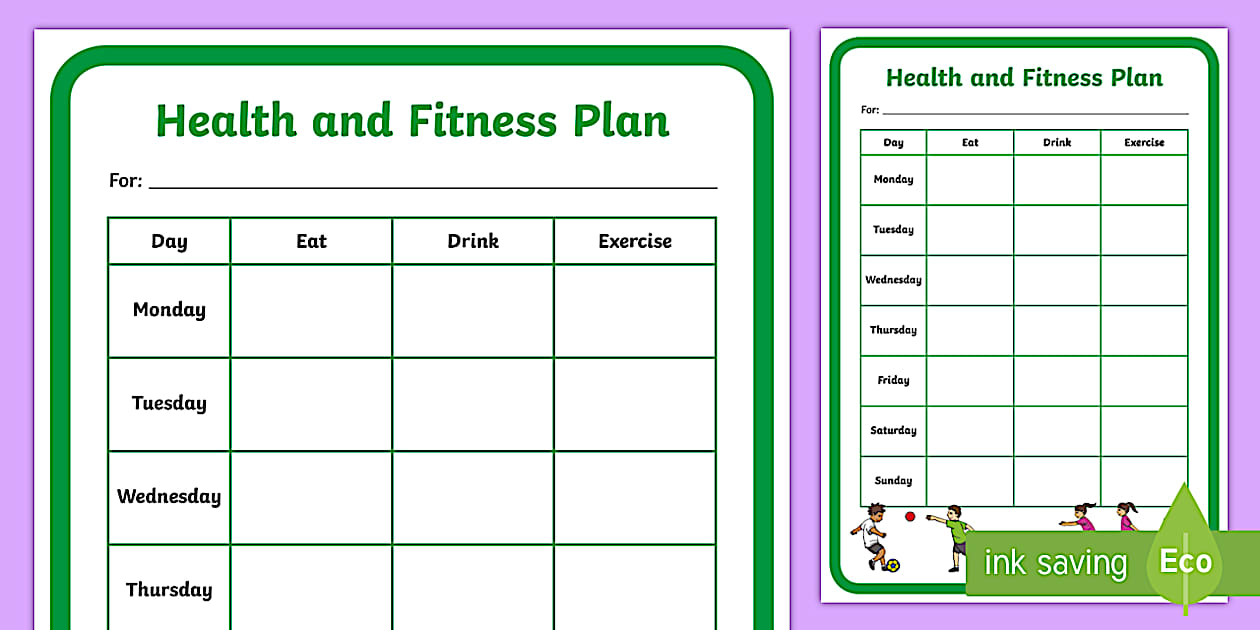 Cursive Gym Role Play Health And Fitness Plan - Twinkl