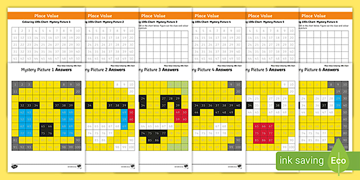 😊 Emojis Place Value Mosaic Differentiated Worksheets