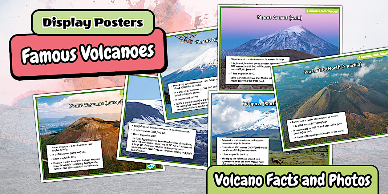 * NEW * Famous Volcanoes Display Posters - Twinkl - KS2