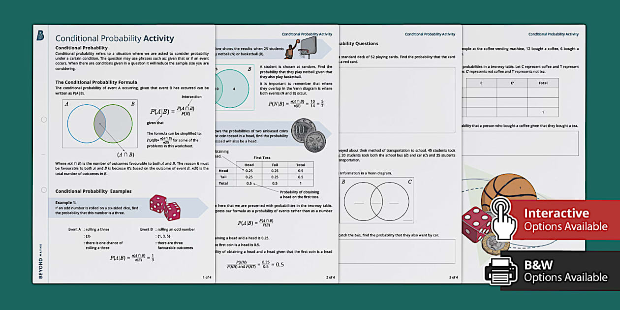 Conditional Probability Activity (teacher made) - Twinkl Conditional Probability Activity (teacher made) - Twinkl