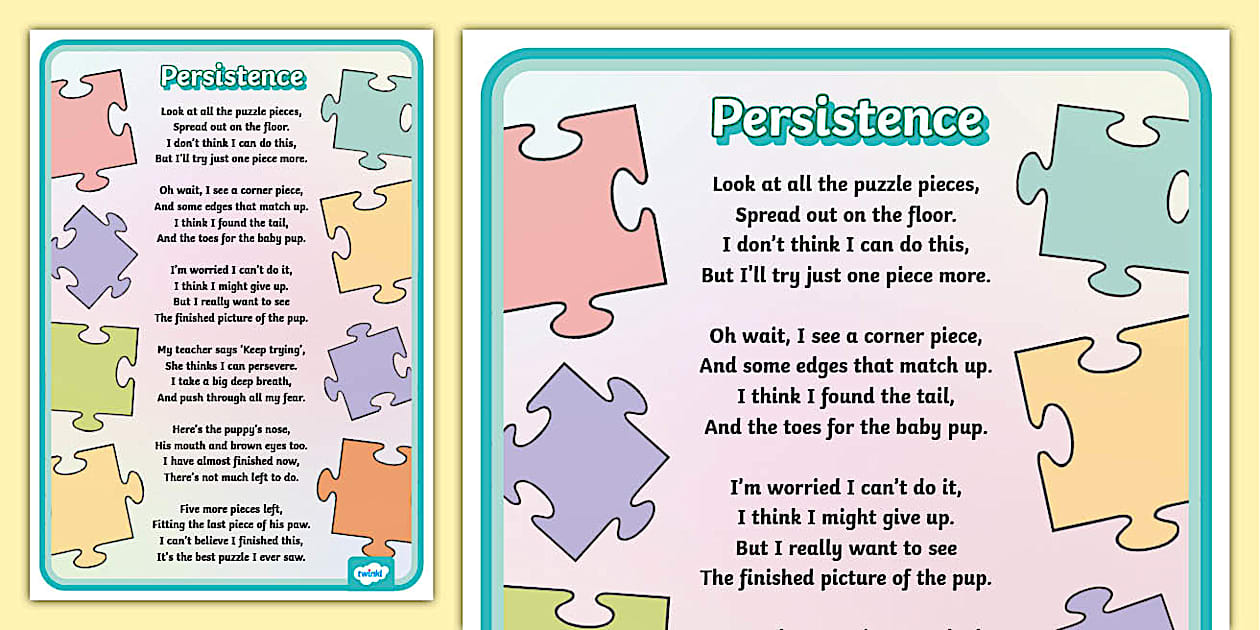 Persistence Poem (teacher made) - Twinkl