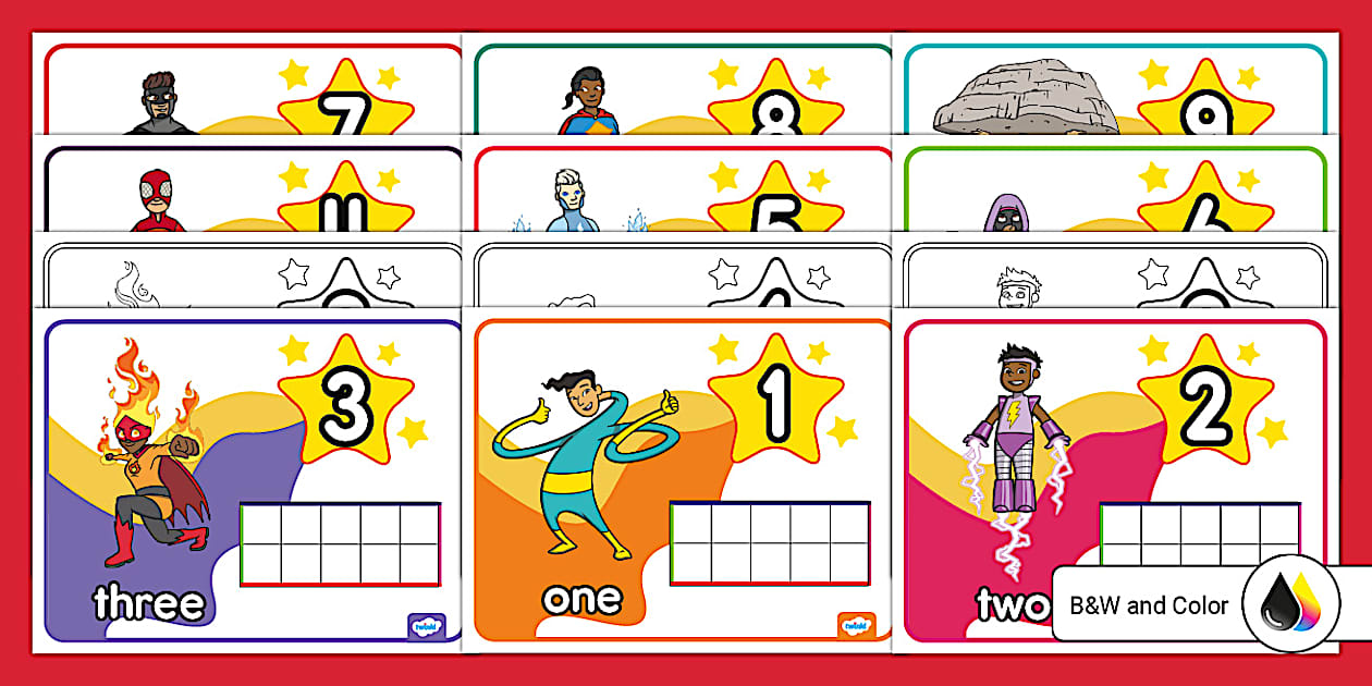 Superheroes Ten Frame Modeling Dough Mats (Teacher-Made)