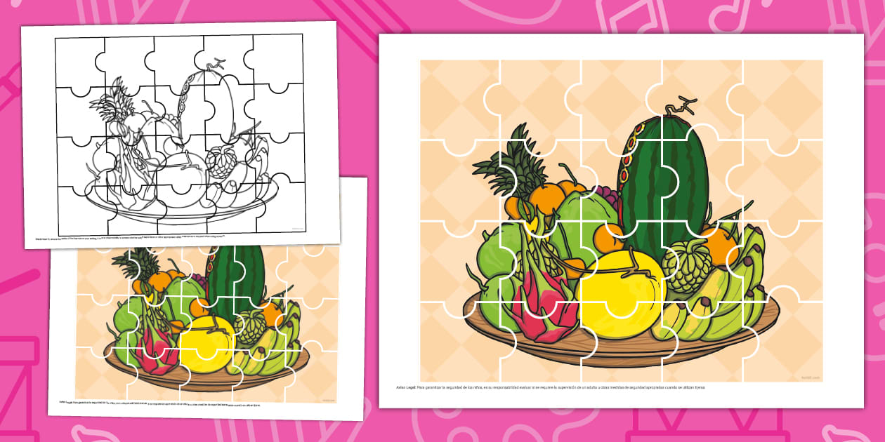 Guía de Trabajo: Puzzle - Frutas (teacher made) - Twinkl