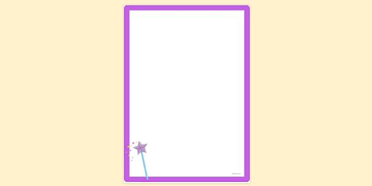 Simple Blank Wishing Wand Page Border | Page Border | Twinkl