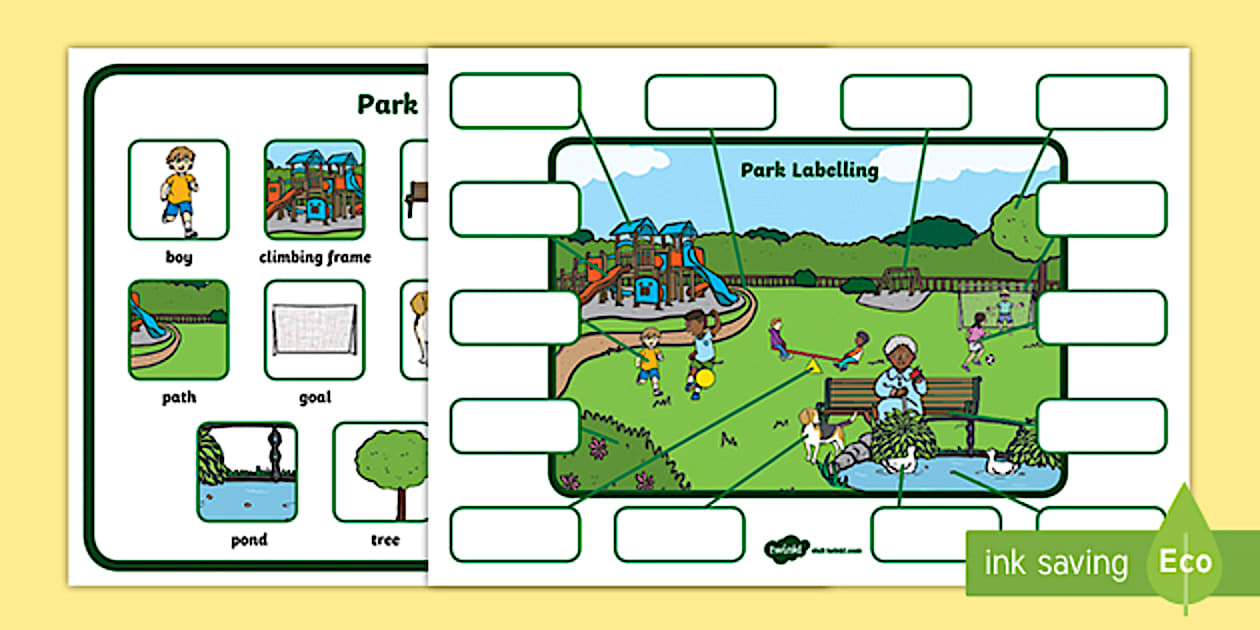 Park Label the Picture Worksheet (teacher made) - Twinkl