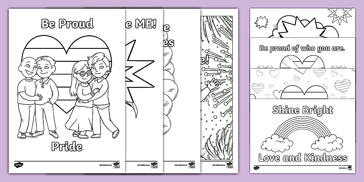 Wear It Purple Day Rainbow Explosion Colouring Pages