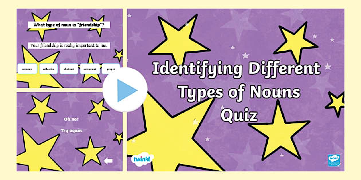 Identifying Different Types of Nouns SPaG Grammar PowerPoint Quiz
