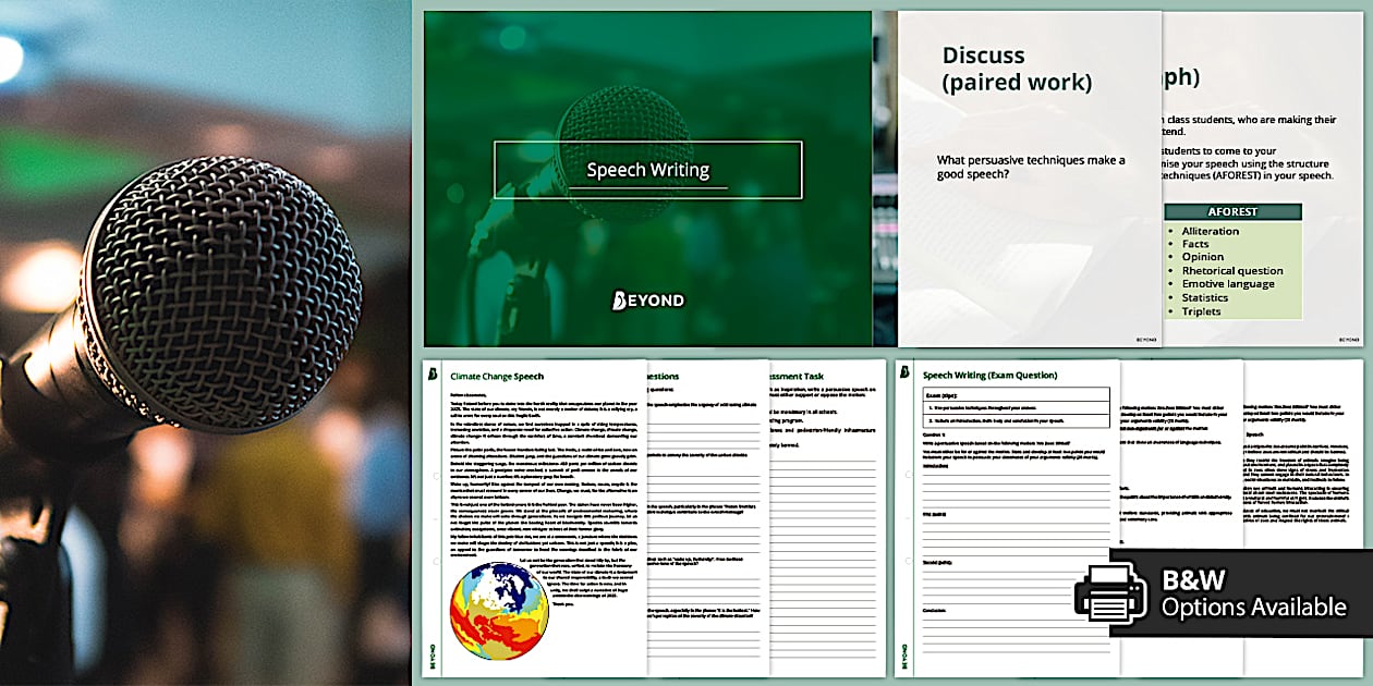 Speech Writing Lesson Plan - Junior Cycle - Twinkl