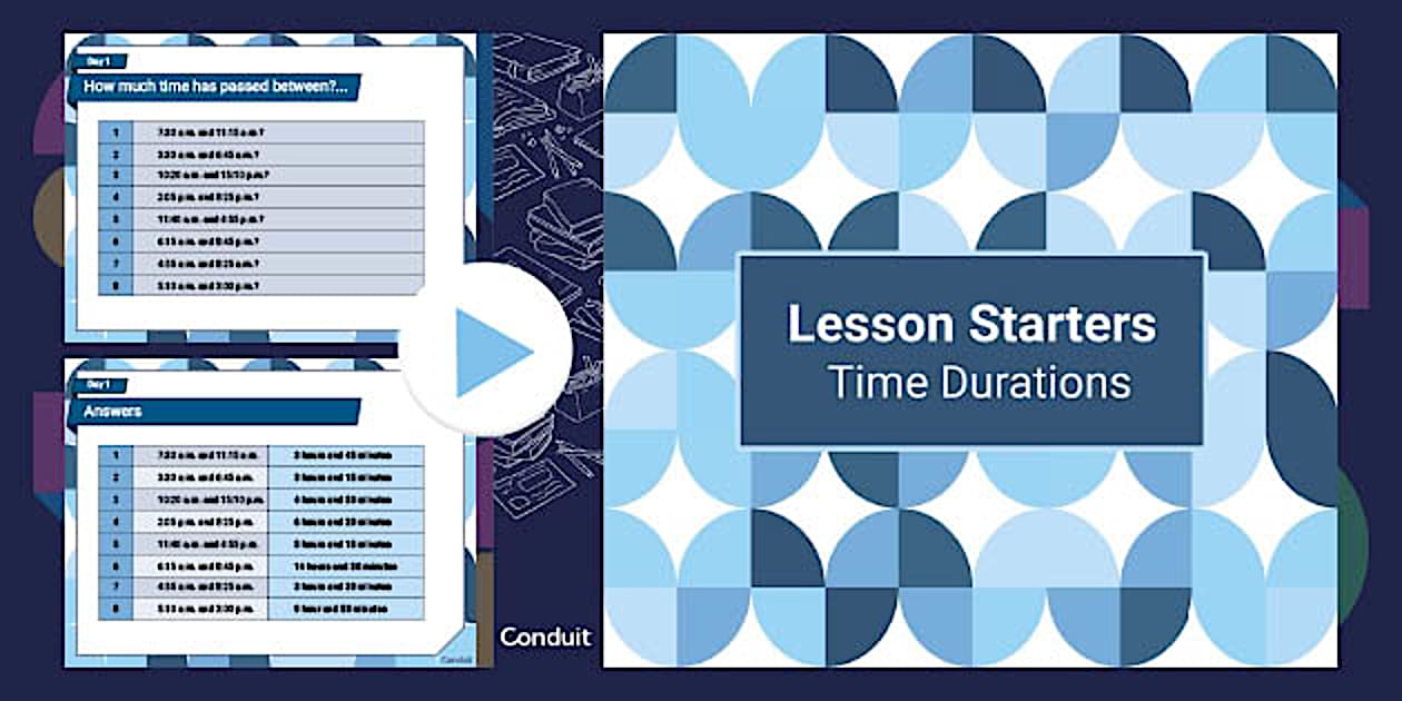 Time Durations Five Lesson Starters PowerPoint - Twinkl