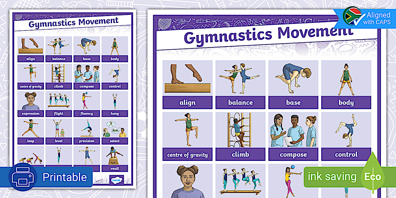 Grade 6 Physical Fitness Gymnastics Movement Word Grid