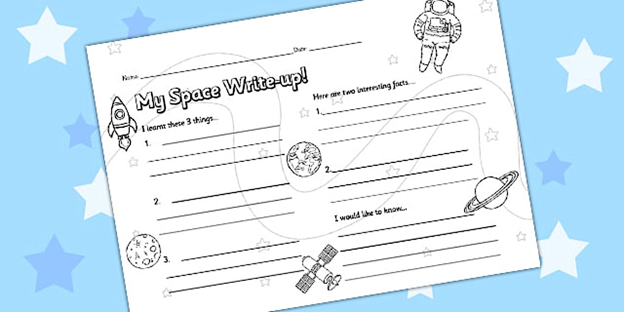 Space Write Up Worksheet (teacher made) - Twinkl