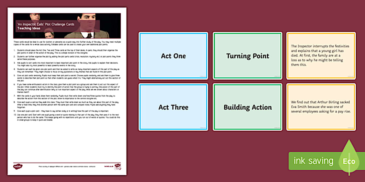 GCSE An Inspector Calls Plot Challenge Cards - Twinkl