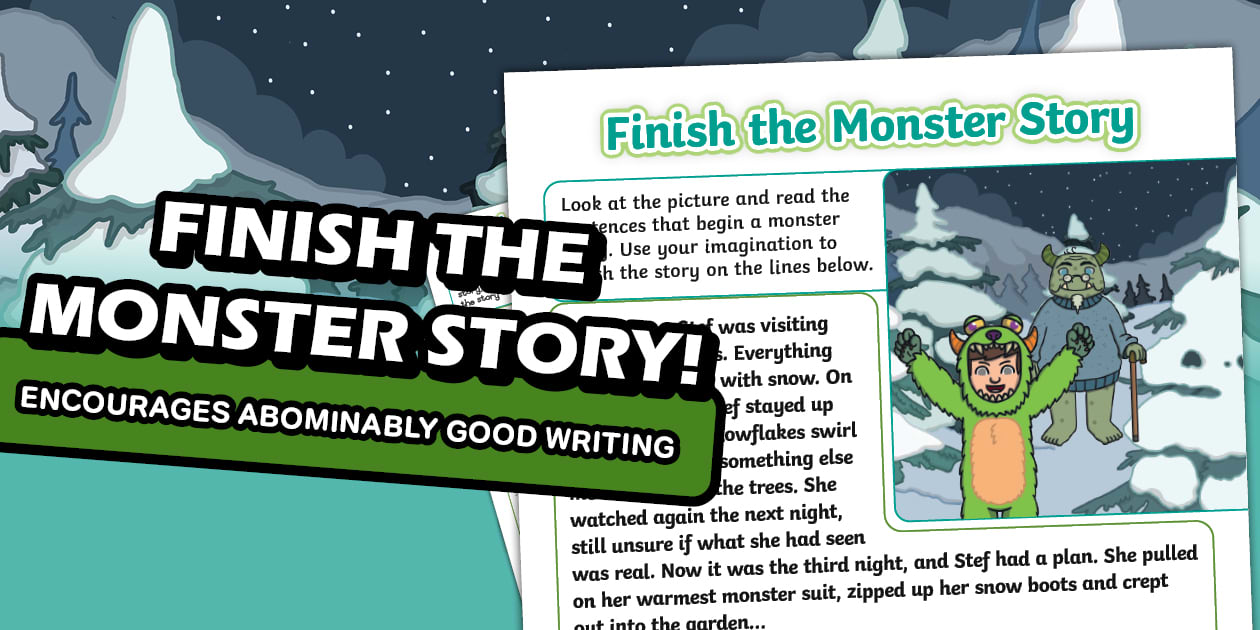 * NEW * Foundation Phase - Finish the Monster Story - Worksheet