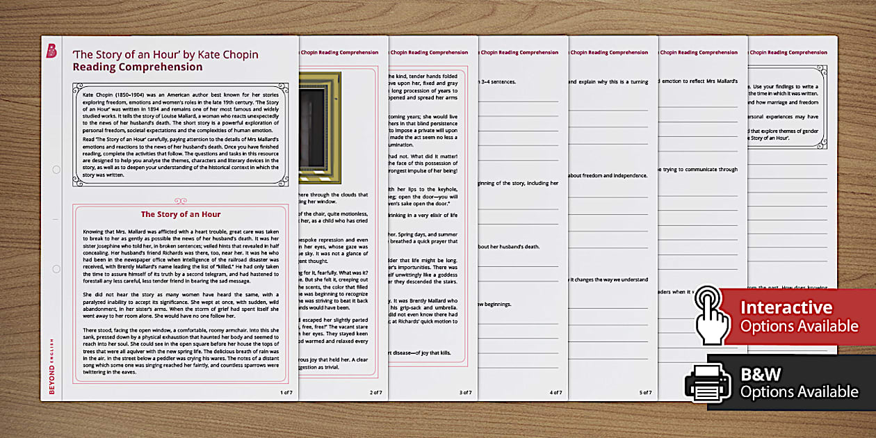 'The Story of an Hour' by Kate Chopin Reading Comprehension