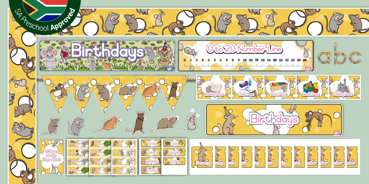 Mouse-Themed Classroom Display Pack (creat de profesori)