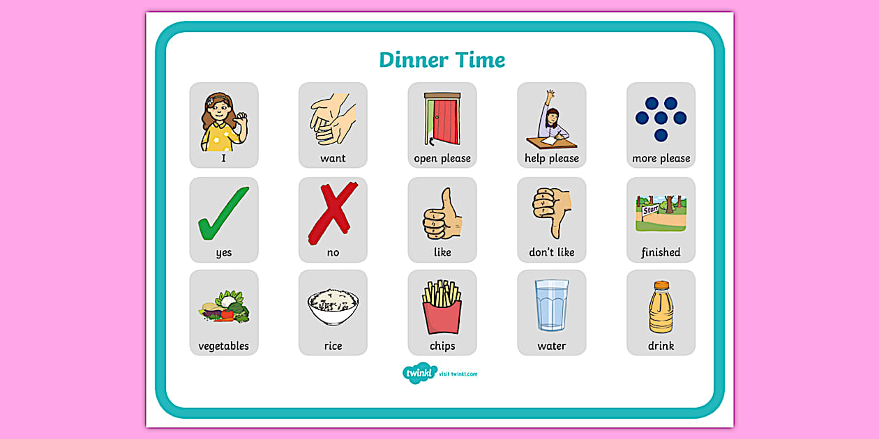 Dinner Time Communication Board (Teacher-Made) - Twinkl