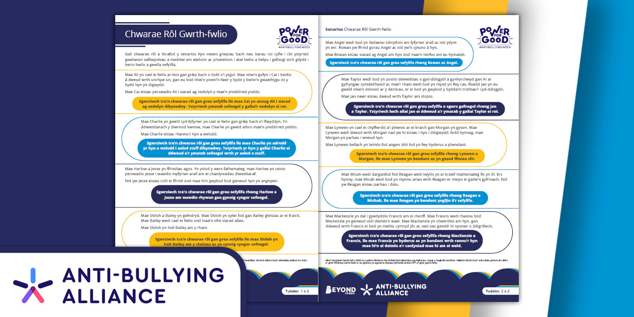 Senarios Chwarae Rôl Gwrth-fwlio