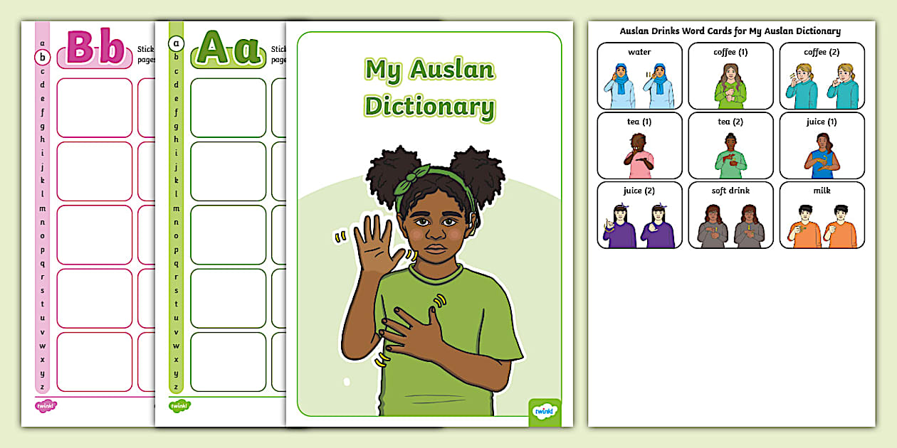 Auslan Drinks Word Cards For My Auslan Dictionary - Twinkl