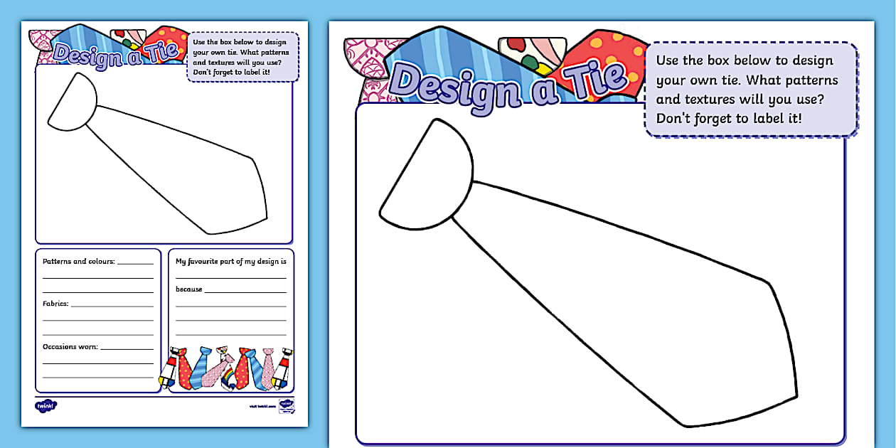 Design a Tie Worksheet (teacher made) - Twinkl