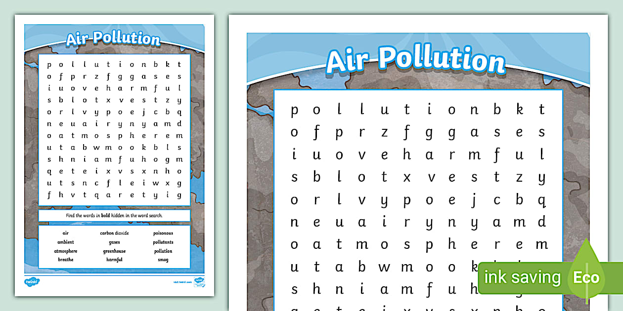 Air Pollution Word Search (Teacher-Made) - Twinkl