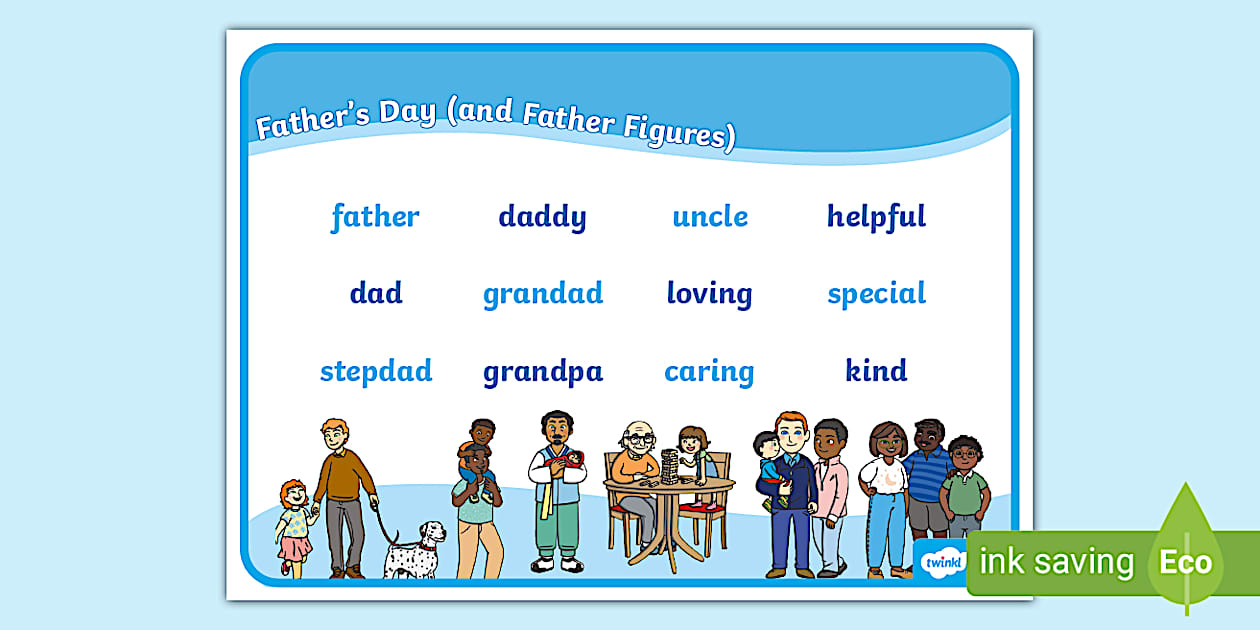 Father's Day (and Father Figures) Word Mat (teacher made)