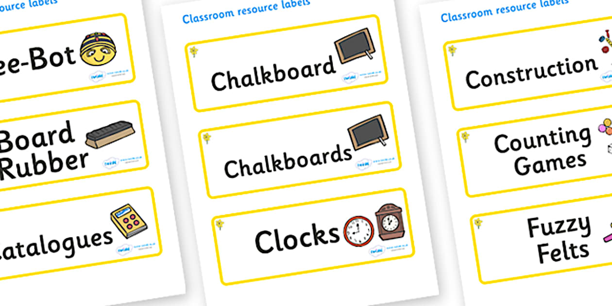 Daffodil Themed Editable Additional Classroom Resource Labels