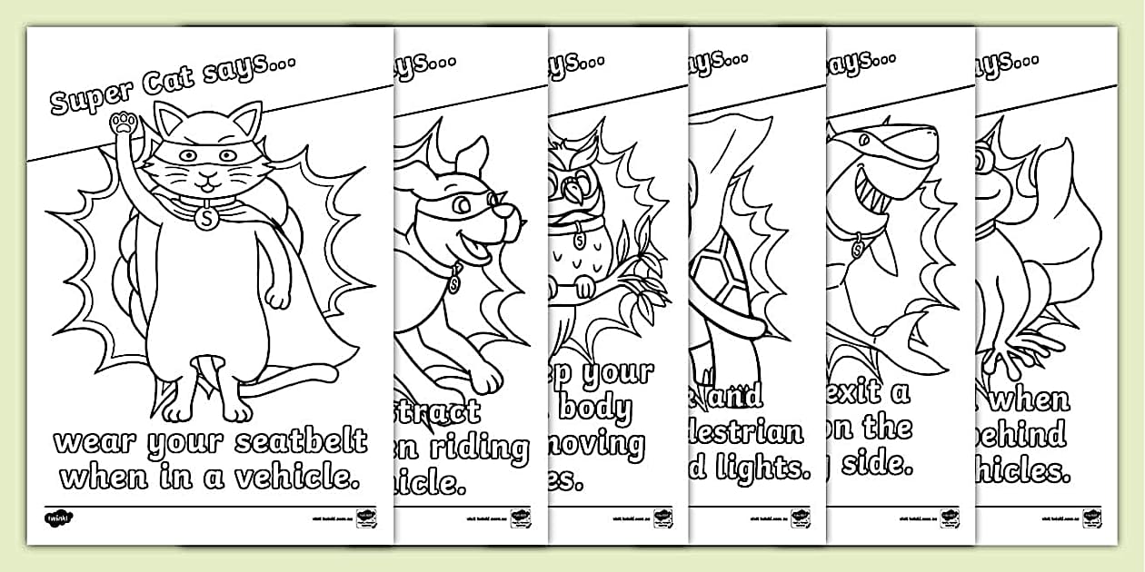National Road Safety Week Safety Hero Activity Pages