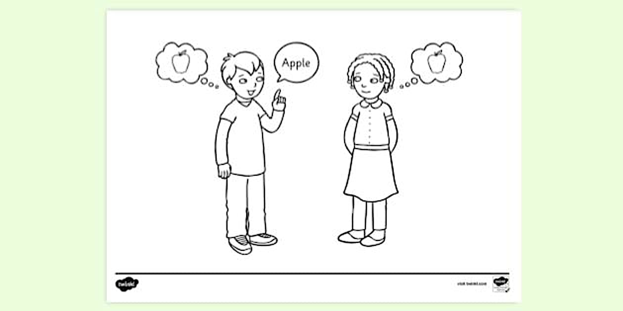 Child Communicating Clearly Colouring Sheets - Twinkl