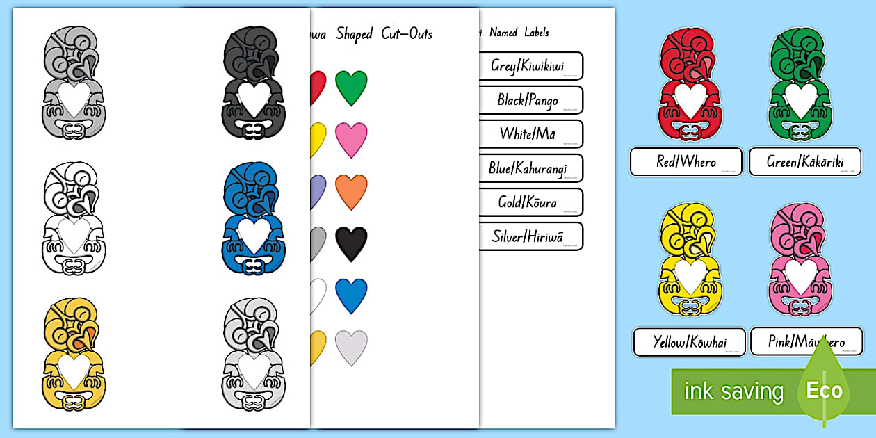 Hei Tiki Learn Your Te Reo Māori Colours Interactive Poster