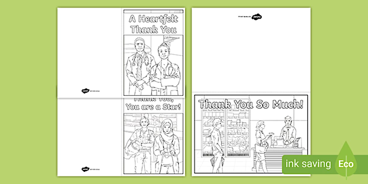 Year 3-4 Remote Learning Essential Worker Thank You Cards