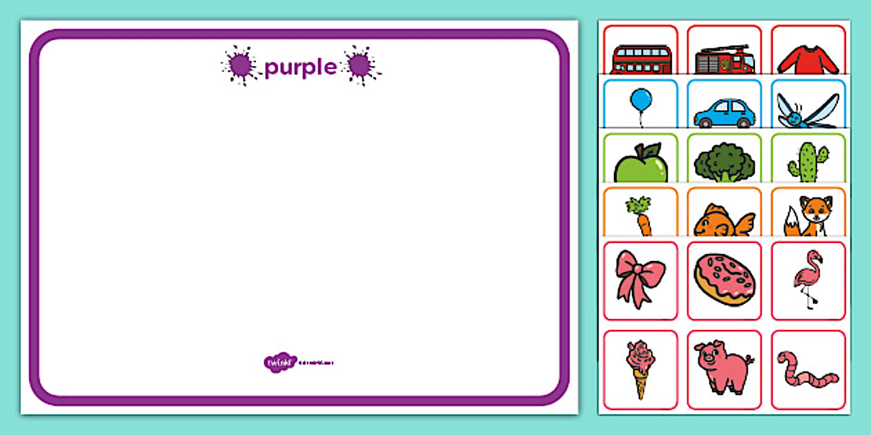 Let's Name the Colours! Colour Sorting Activity - Twinkl