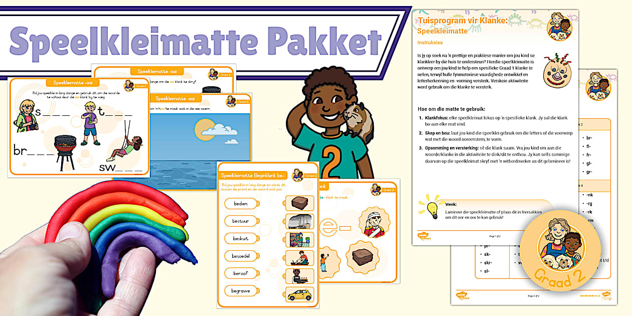 Gr 2 Klanke-Tuisprogram -Speelkleimatte Pakket ( KABV Belyn)