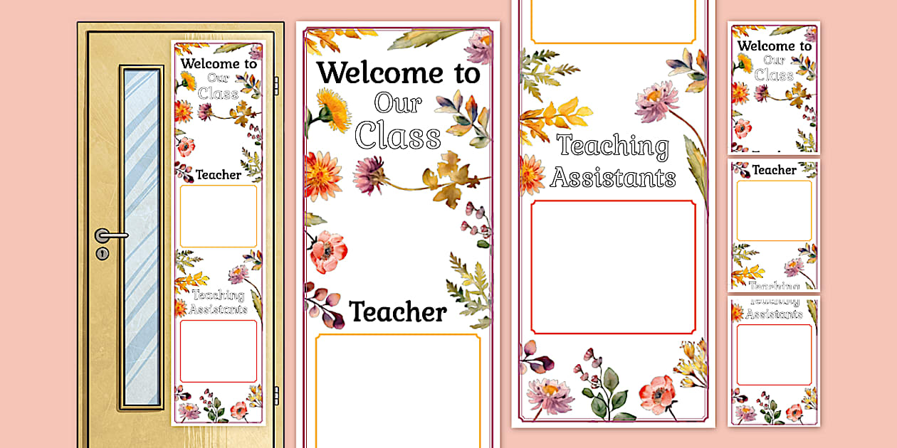 Wildflower Botanical Themed Classroom Door Sign - Twinkl