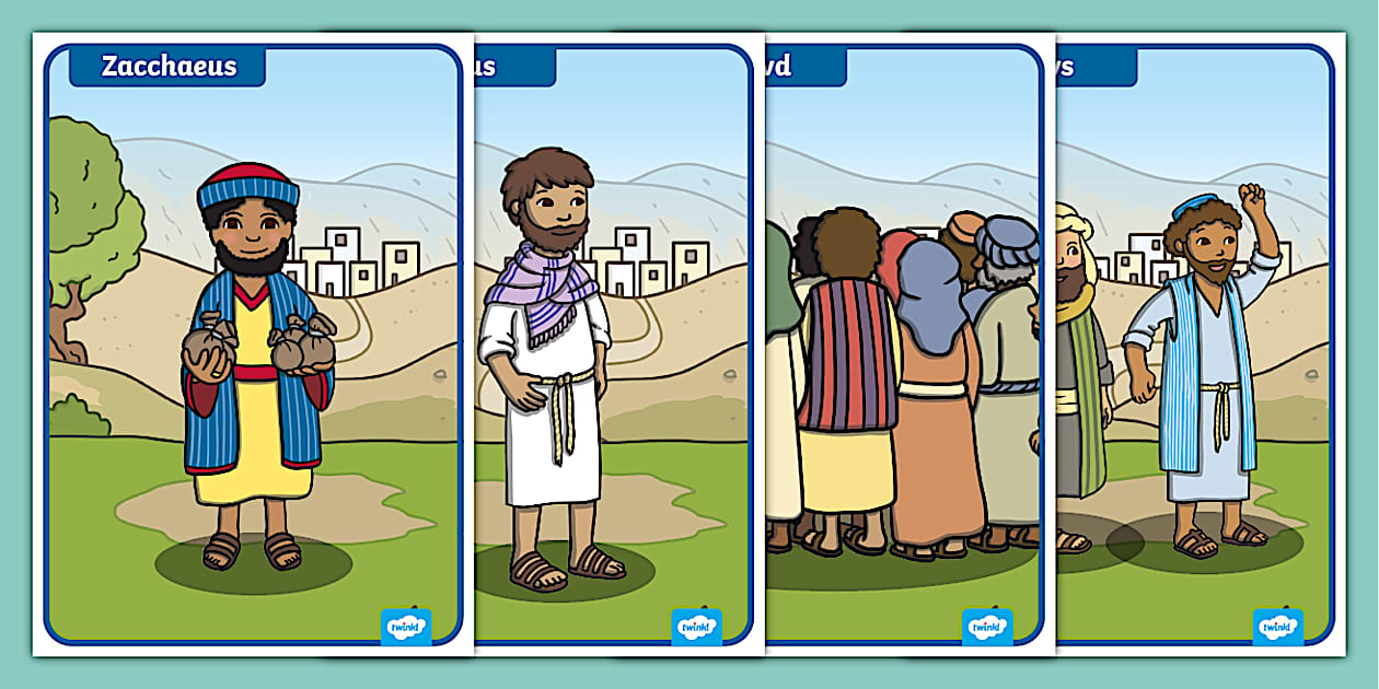 Zacchaeus the Tax Collector Bible Story Display Posters - poster