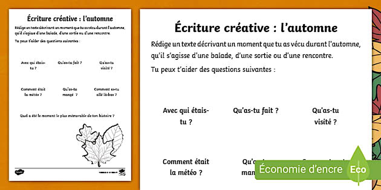 Ecriture créative sur l'automne (teacher made) - Twinkl