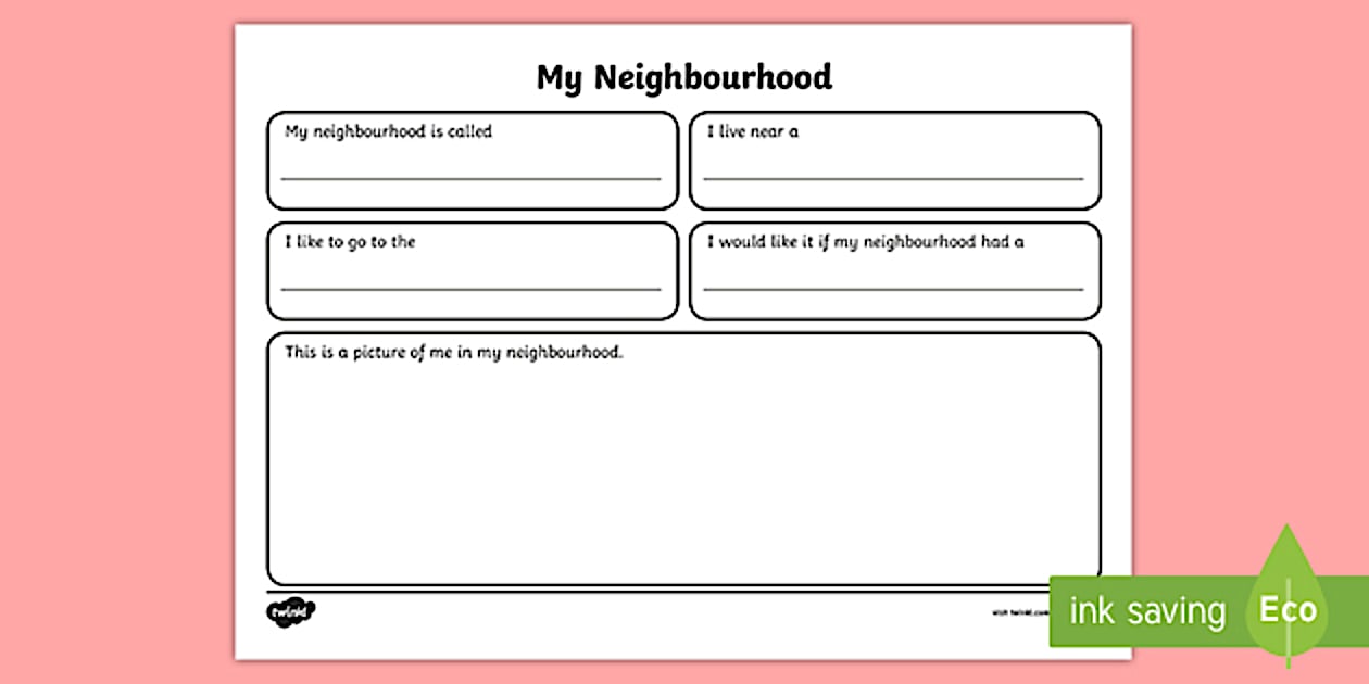 My Neighbourhood Worksheet (teacher made) - Twinkl