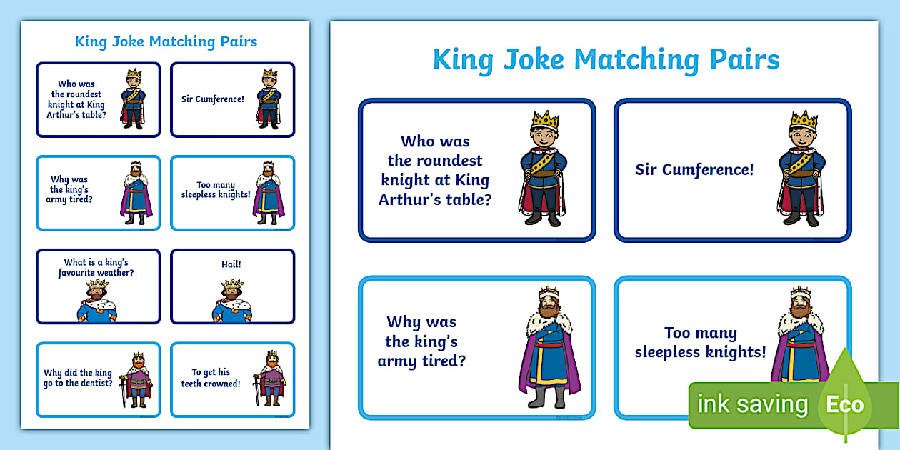 King Joke Matching Pairs (teacher made) - Twinkl