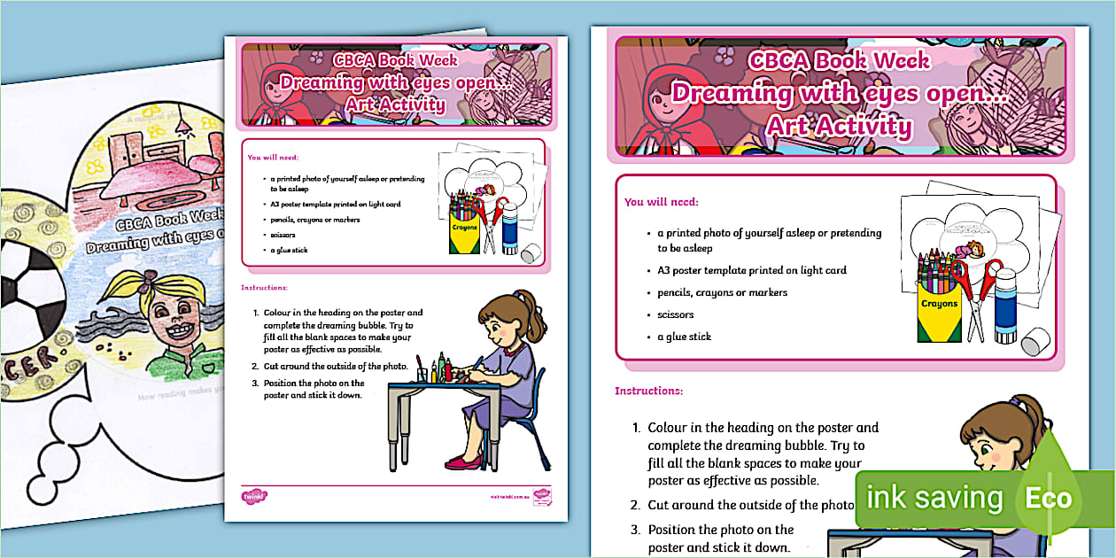 Book Week Dreaming With Eyes Open Art Activity - Twinkl