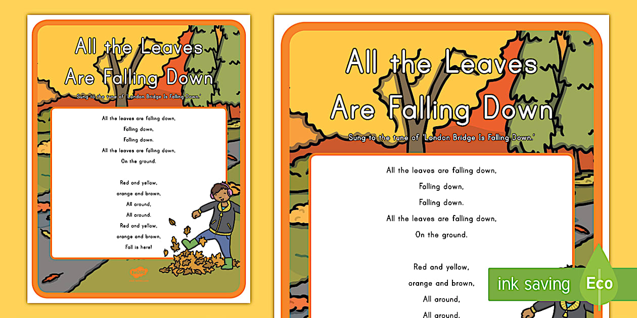 All The Leaves Are Falling Down Song Lyrics (Teacher-Made)
