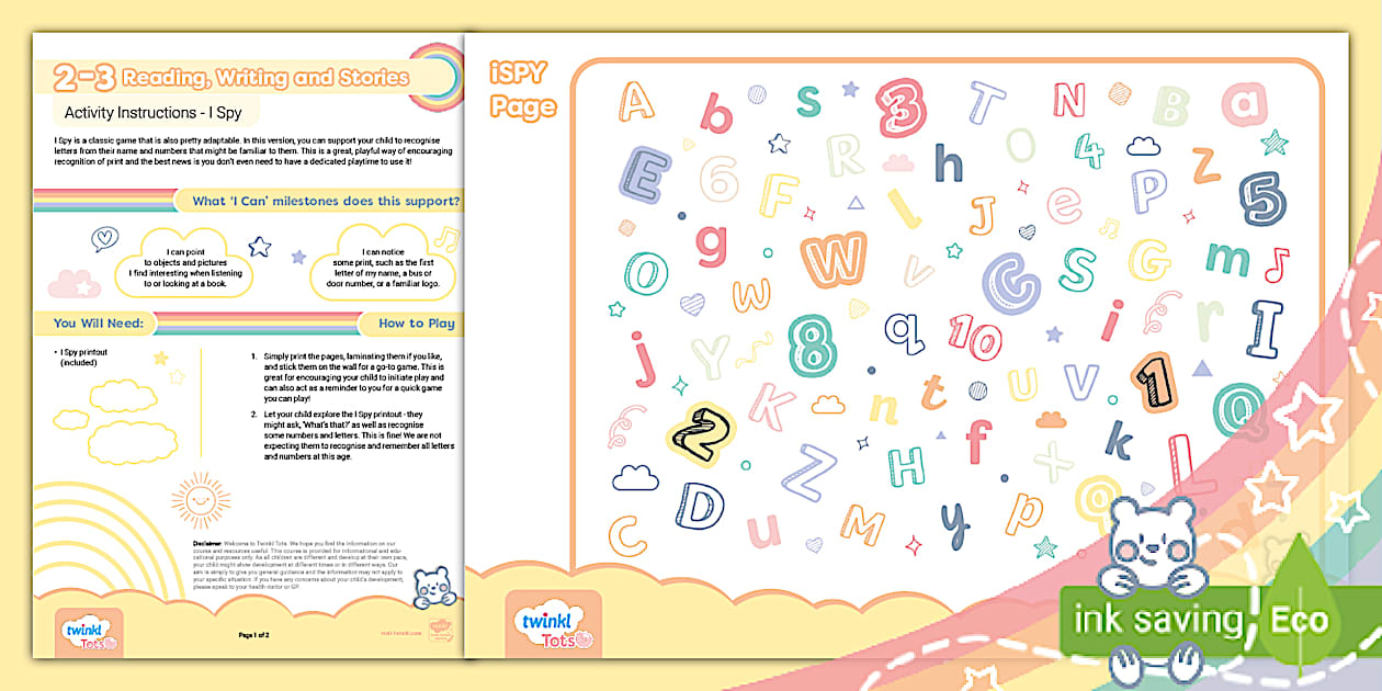 Letters and Numbers I Spy Activity Age 2-3 | Twinkl Tots