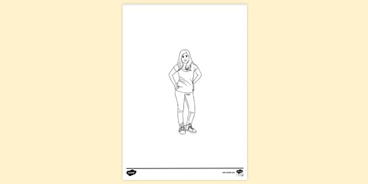 Girl Stood Up Colouring Sheet | Colouring | Twinkl Resources