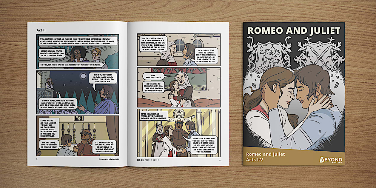 Romeo and Juliet Graphic Plot Comic Strip - Twinkl