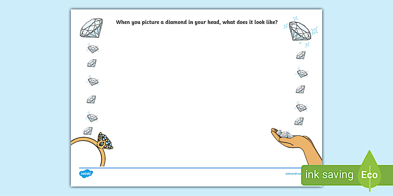 Diamond Drawing Prompt Worksheet (teacher made) - Twinkl