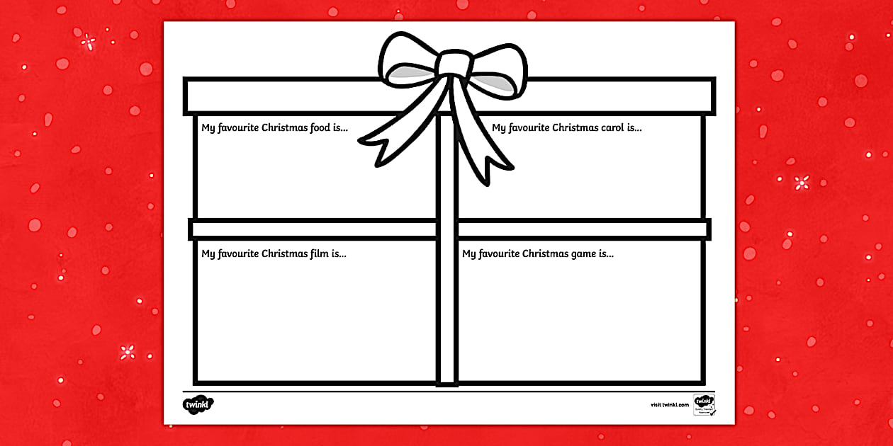 Editable Christmas Favourites Writing Worksheet - Twinkl