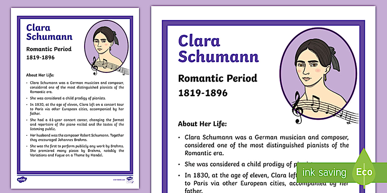 Clara Schumann Composer Display Poster (teacher made)