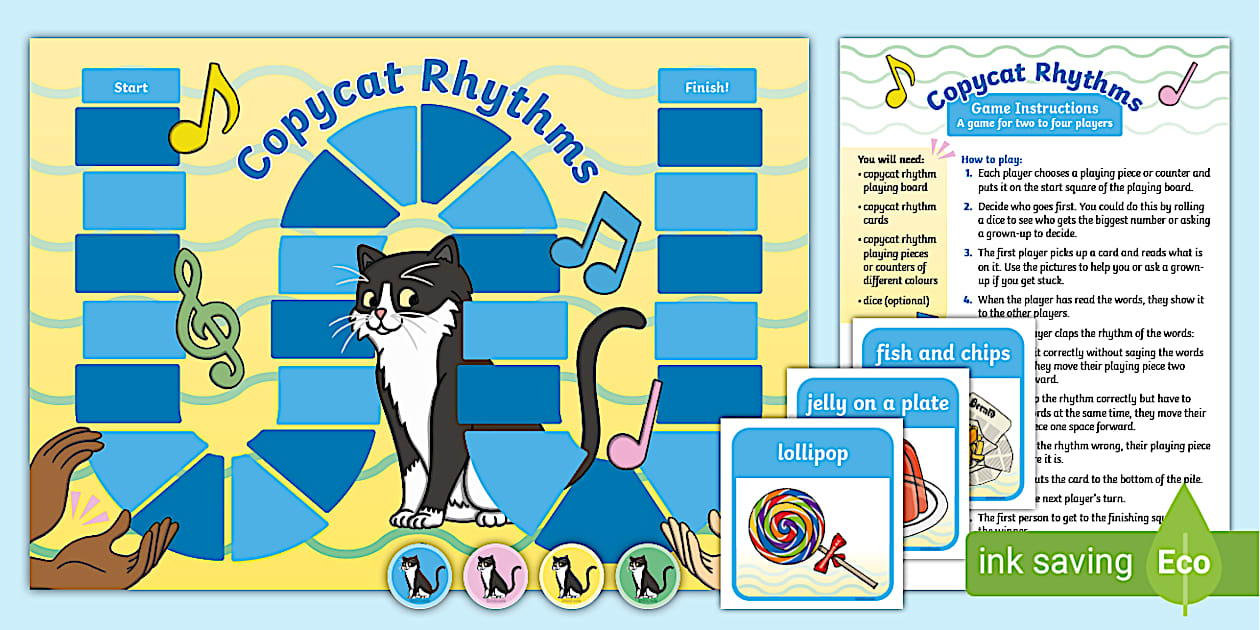 👉 KS1 Copycat Rhythm Music Board Game - Twinkl