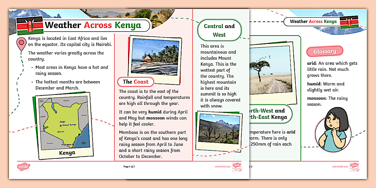 Weather Across Kenya Fact File (teacher made) - Twinkl