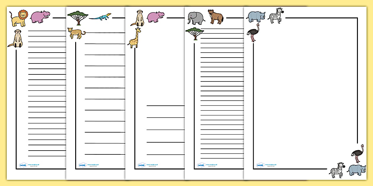 Editable Safari Page Borders (teacher made) - Twinkl