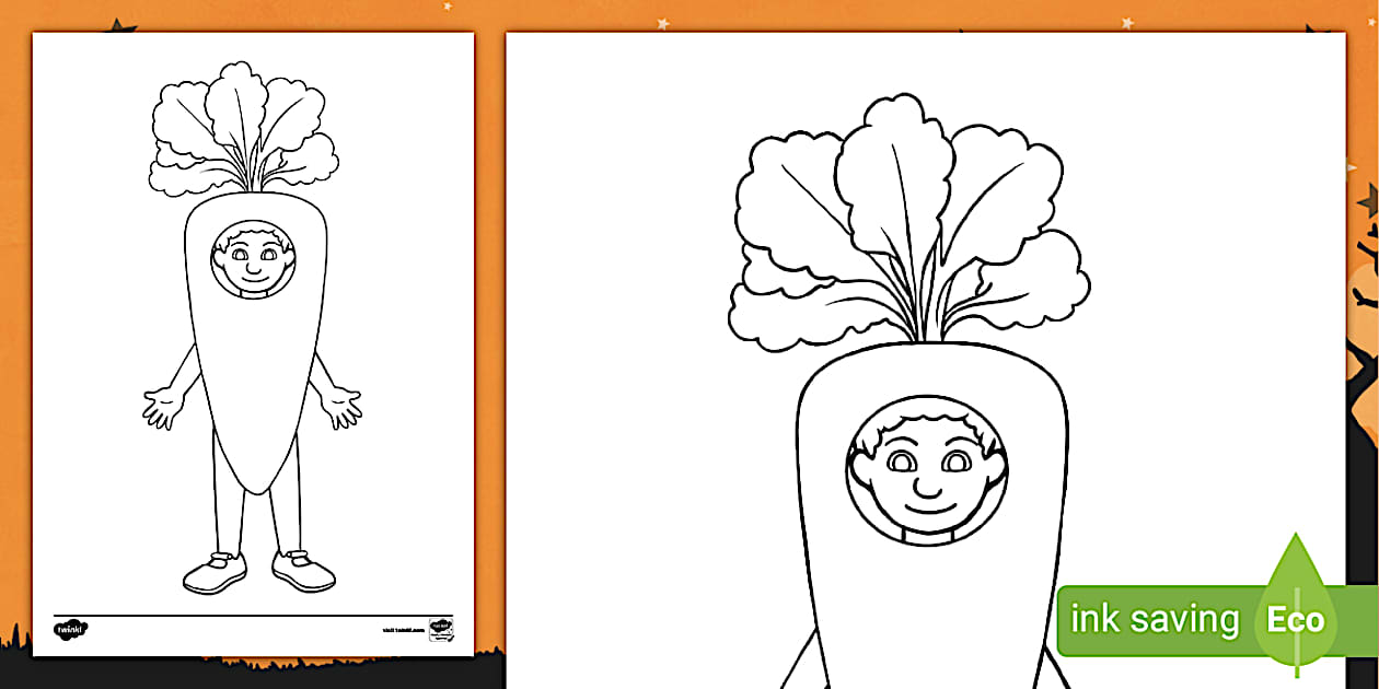 Carrot Costume Colouring Page | Activity Sheets | Twinkl